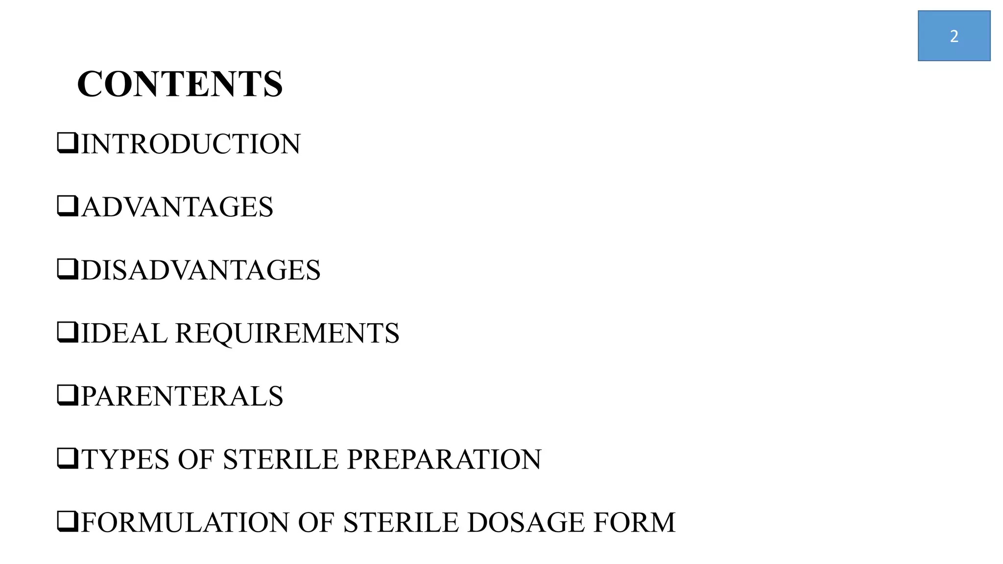 Sterile dosage form | PPTX