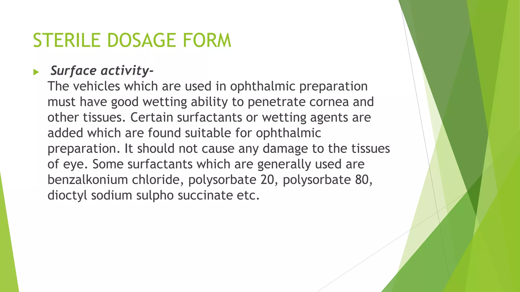 Sterile dosage form (opthalmic) | PDF
