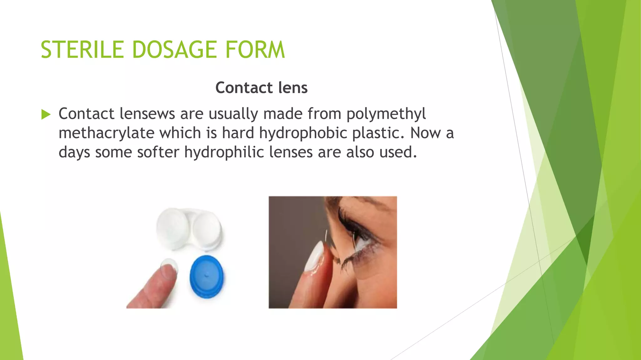 Sterile dosage form (opthalmic) | PDF