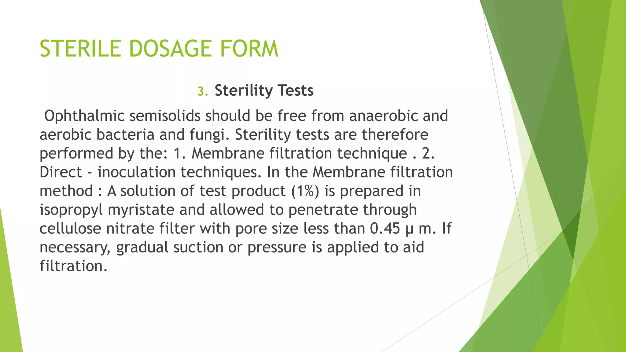Sterile dosage form (opthalmic) | PDF