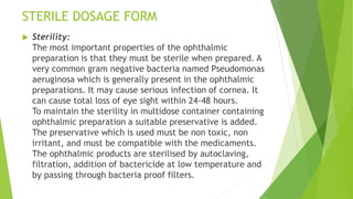 Sterile dosage form (opthalmic) | PDF