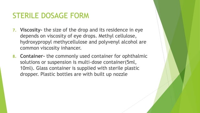 Sterile dosage form (opthalmic) | PDF