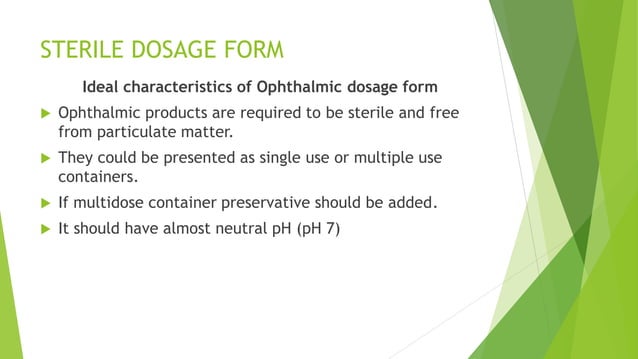 Sterile dosage form (opthalmic) | PDF