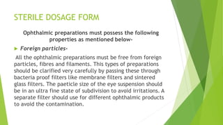 Sterile dosage form (opthalmic) | PDF