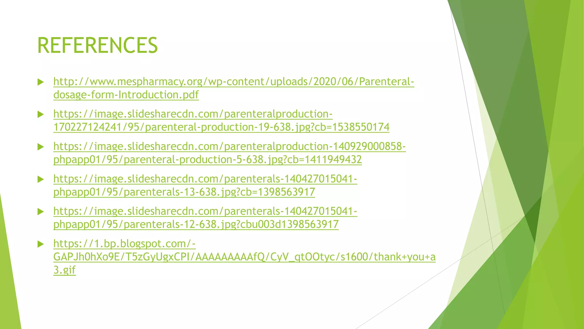 Sterile dosage form (parenteral) | PDF