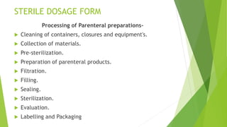 Sterile dosage form (parenteral) | PDF