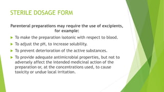 Sterile dosage form (parenteral) | PDF