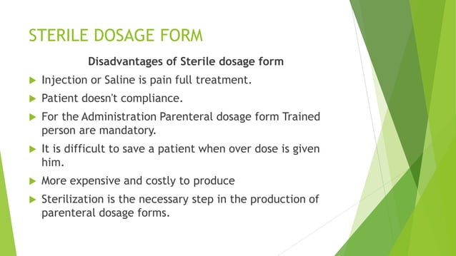 Sterile dosage form (parenteral) | PDF