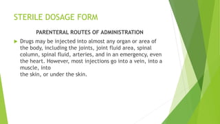 Sterile dosage form (parenteral) | PDF