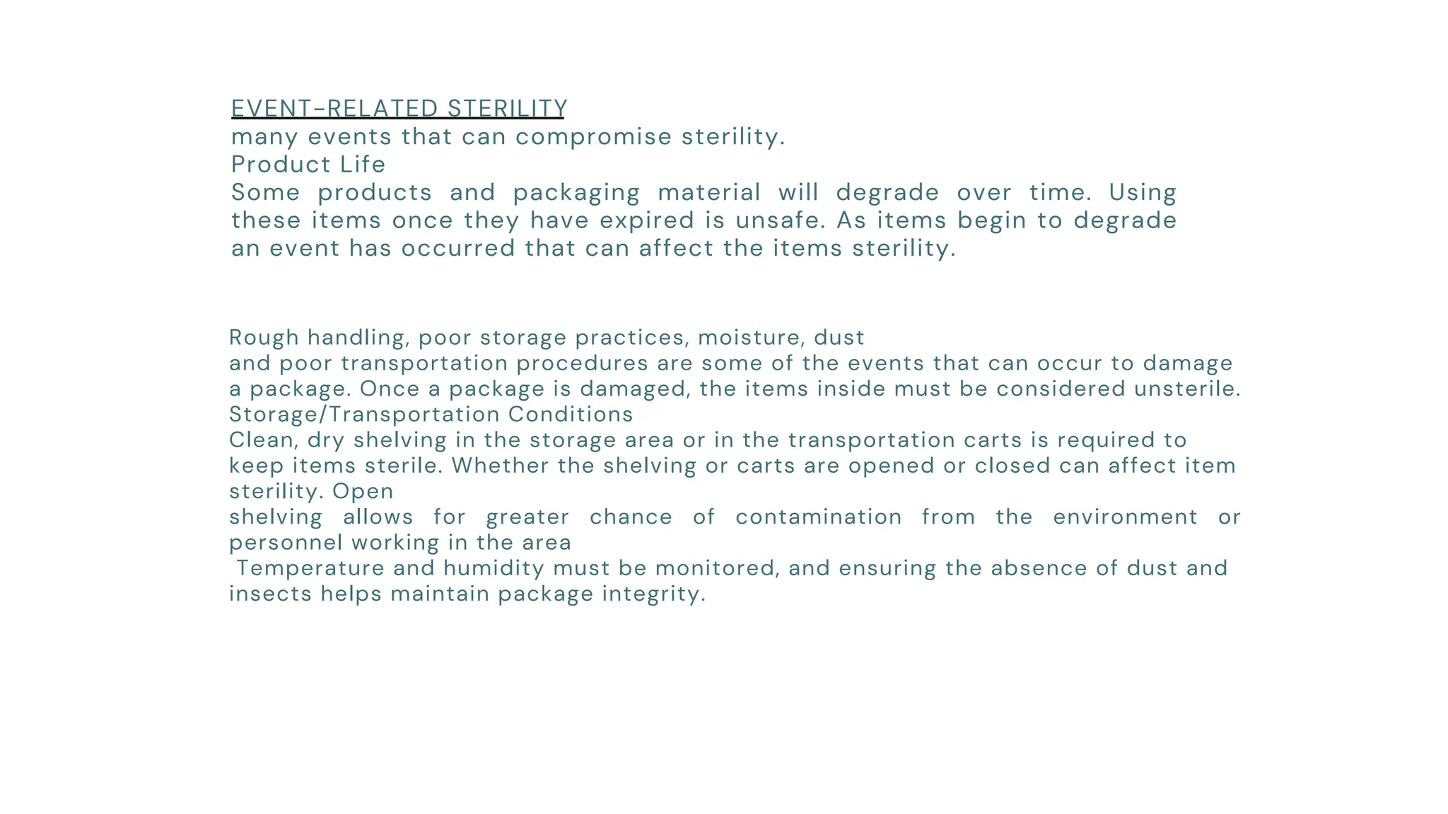 Sterile storage and transport. Storage of sterile instrument under ...