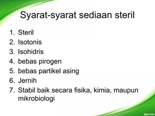 STERILISASI dasar dari pemakaian jenis alat atau obat farmasi | PPTX