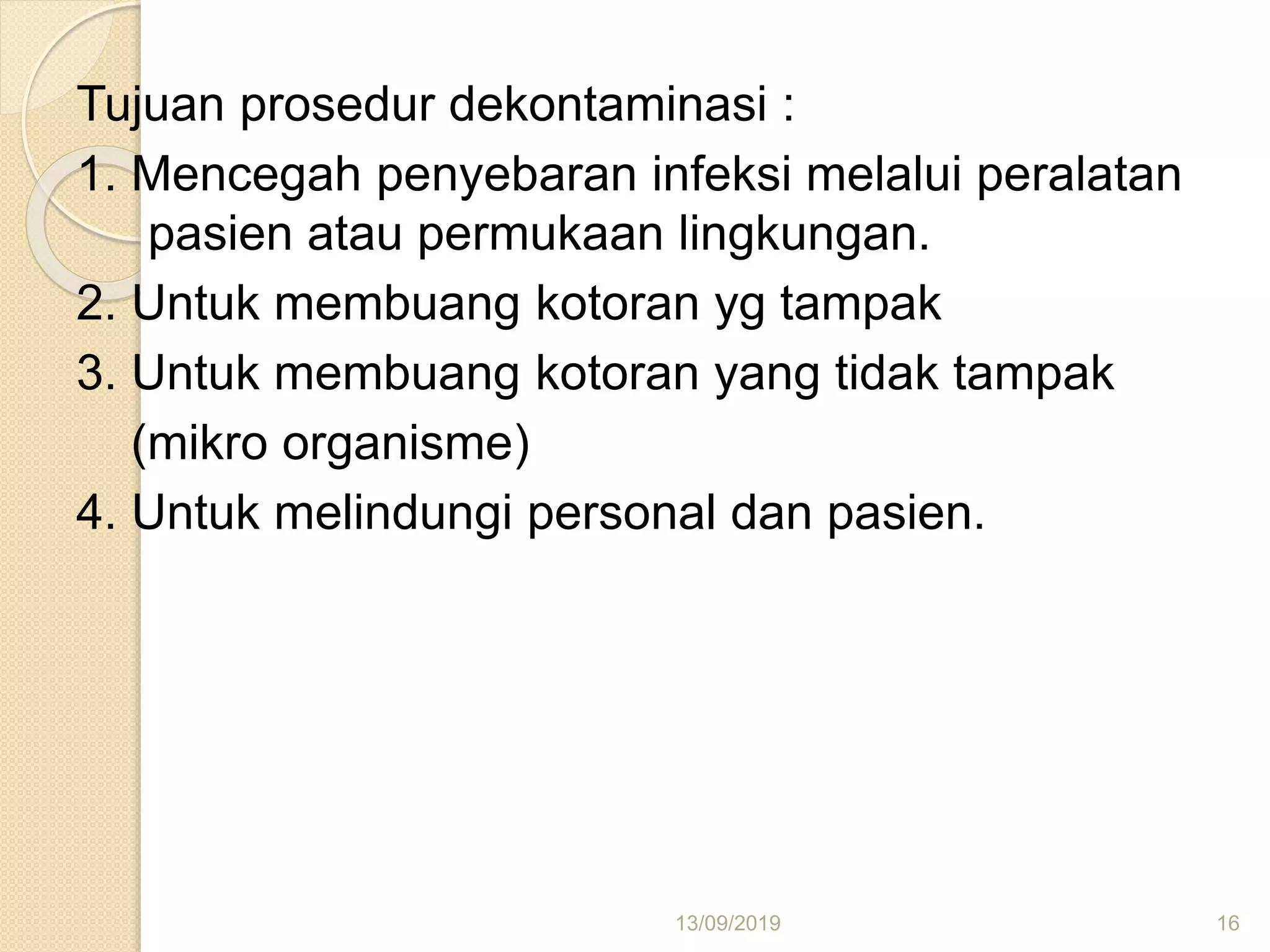 Sterilisasi, desinfeksi, dekontaminasi | PPTX