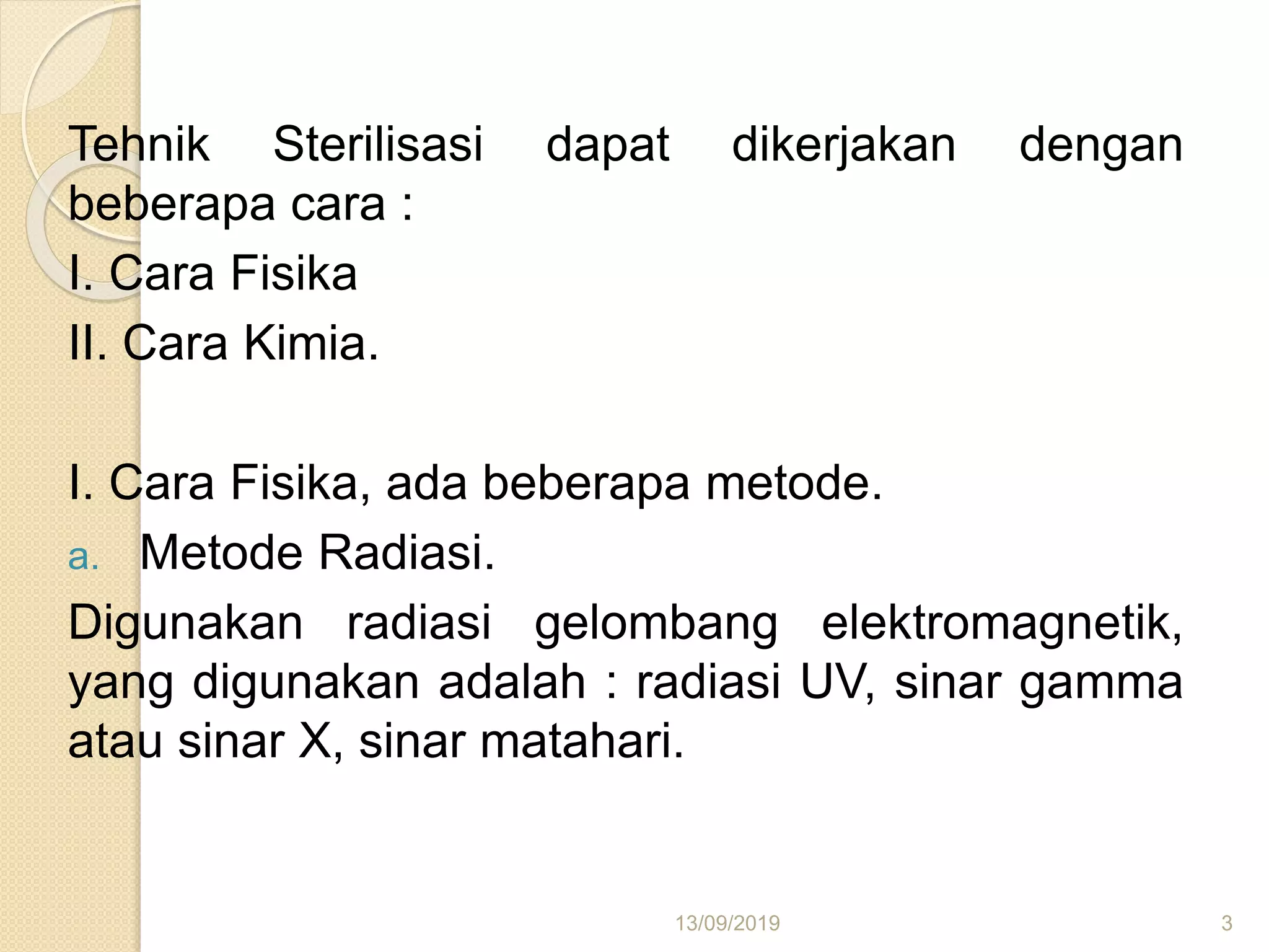 Sterilisasi, desinfeksi, dekontaminasi | PPTX