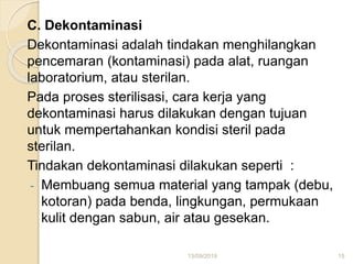 Sterilisasi, desinfeksi, dekontaminasi | PPTX