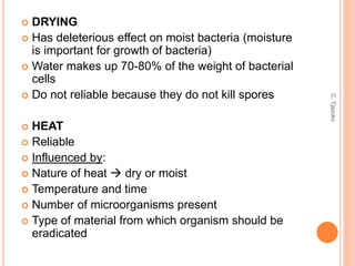 Sterilisation and disinfection | PPTX