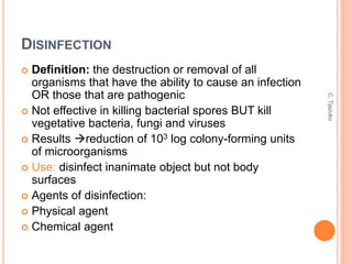 Sterilisation and disinfection | PPTX