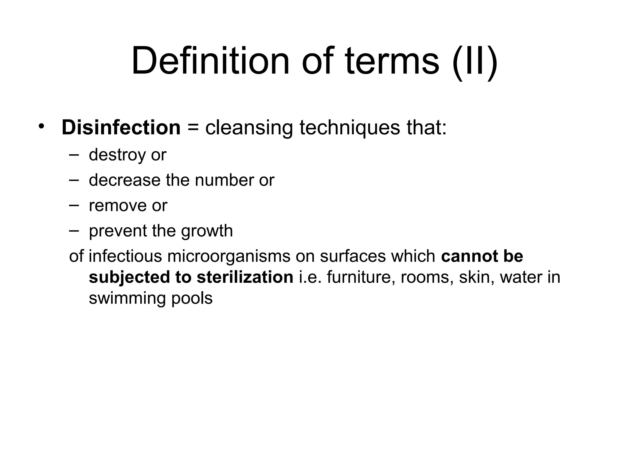 Sterilisation and disinfection general aspects and applications in ...