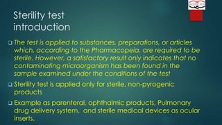 Sterility test and modern microbiological methods | PPTX