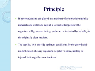 Sterility testing 112070804014 | PPTX