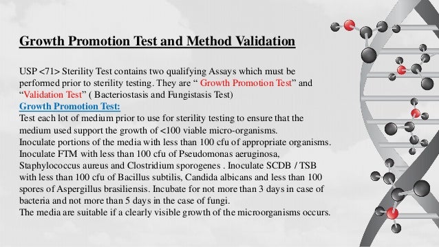 Sterility testing USP 71