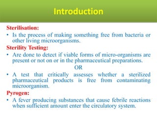 Sterility testing | PPTX