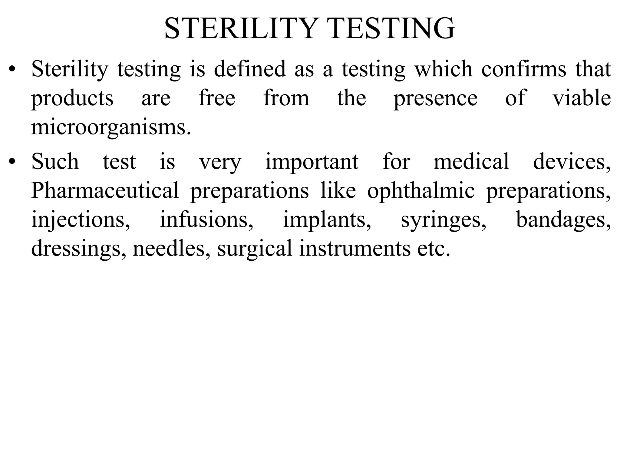 Sterility testing of Pharmaceutical Products | PPT