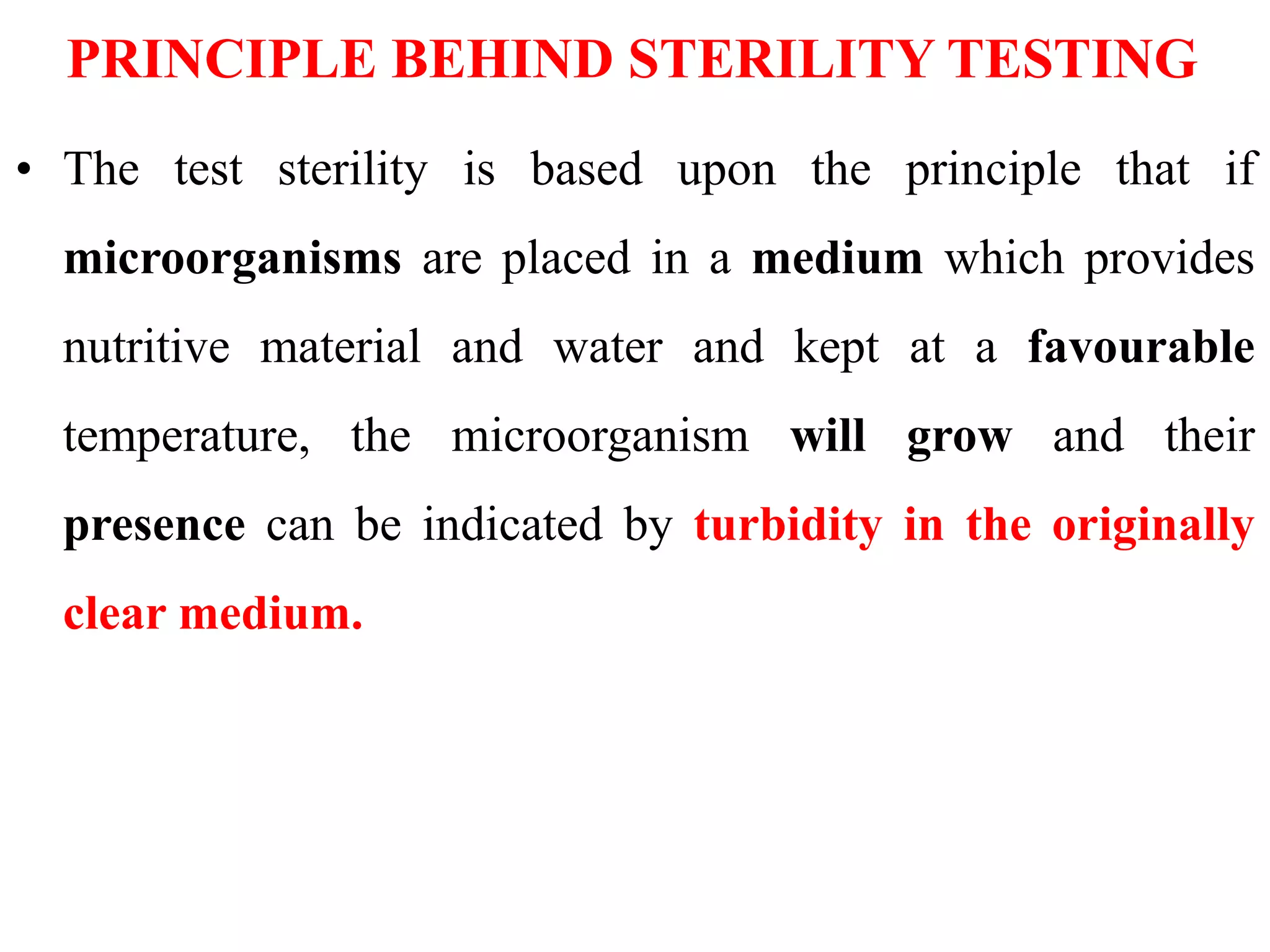 Sterility testing of Pharmaceutical Products | PPT