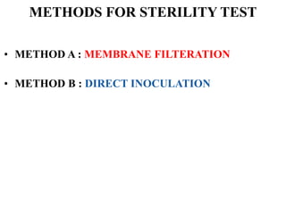 Sterility testing of Pharmaceutical Products | PPT