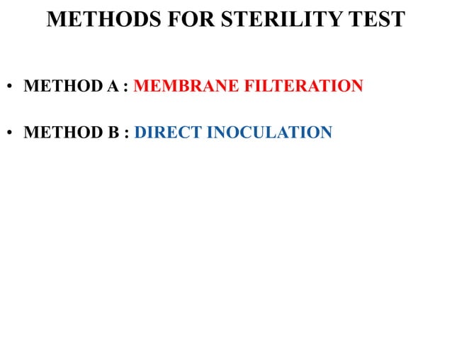 Sterility testing of Pharmaceutical Products | PPT