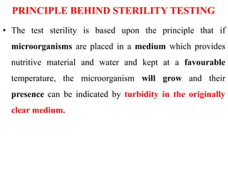 Sterility testing of Pharmaceutical Products | PPT