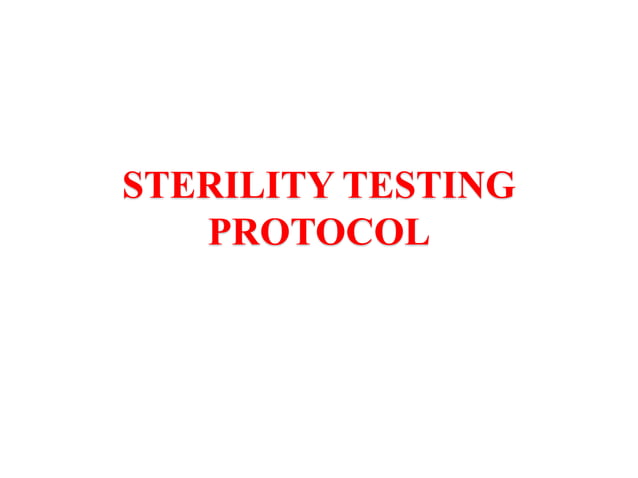 Sterility testing of Pharmaceutical Products | PPT