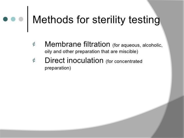 Sterility testing [STERILITY PROCESS]. | PDF