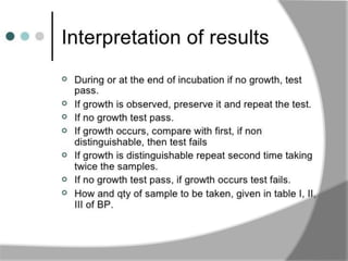 Sterility testing [STERILITY PROCESS]. | PPT