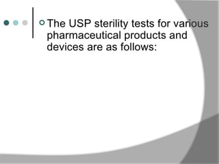 Sterility testing [STERILITY PROCESS]. | PPT