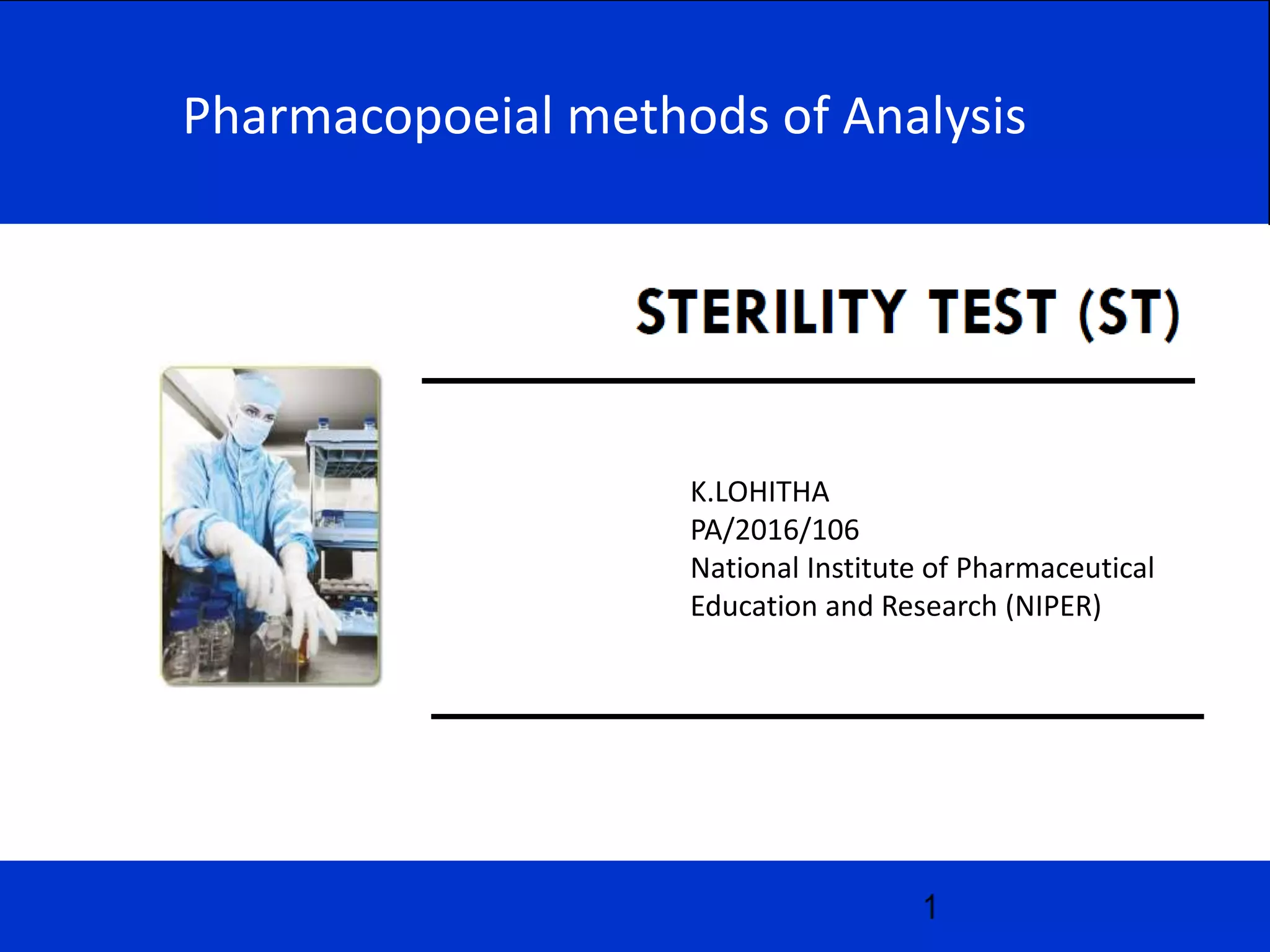 Sterility tests | PPTX