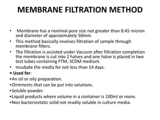 STERILITY TESTING OF PHARMACEUTICALS ppt by DR.C.P.PRINCE | PPTX