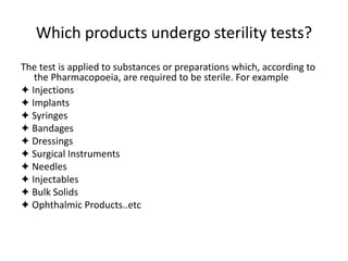 STERILITY TESTING OF PHARMACEUTICALS ppt by DR.C.P.PRINCE | PPTX