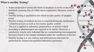 USP STERILITY TESTING BY ROSHAN GOMAJI BODHE | PPTX