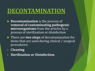 STERILIZATION AND DISINFECTION | PPTX