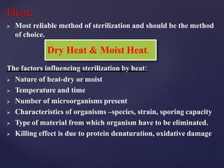 Sterilization and disinfection | PPTX