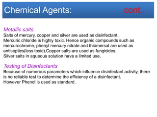 Sterilization and disinfection | PPTX | Chemistry | Science