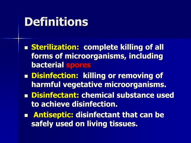 sterilization and disinfection microbiology lectureship | PPT