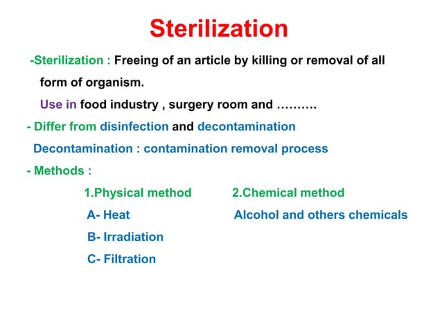 Sterilization and disinfection | PDF