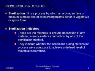 Sterilization indicators | PPTX