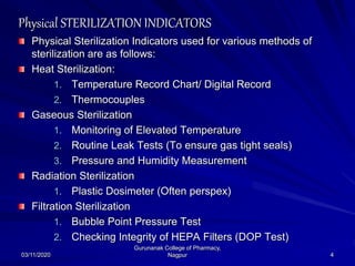 Sterilization indicators | PPTX
