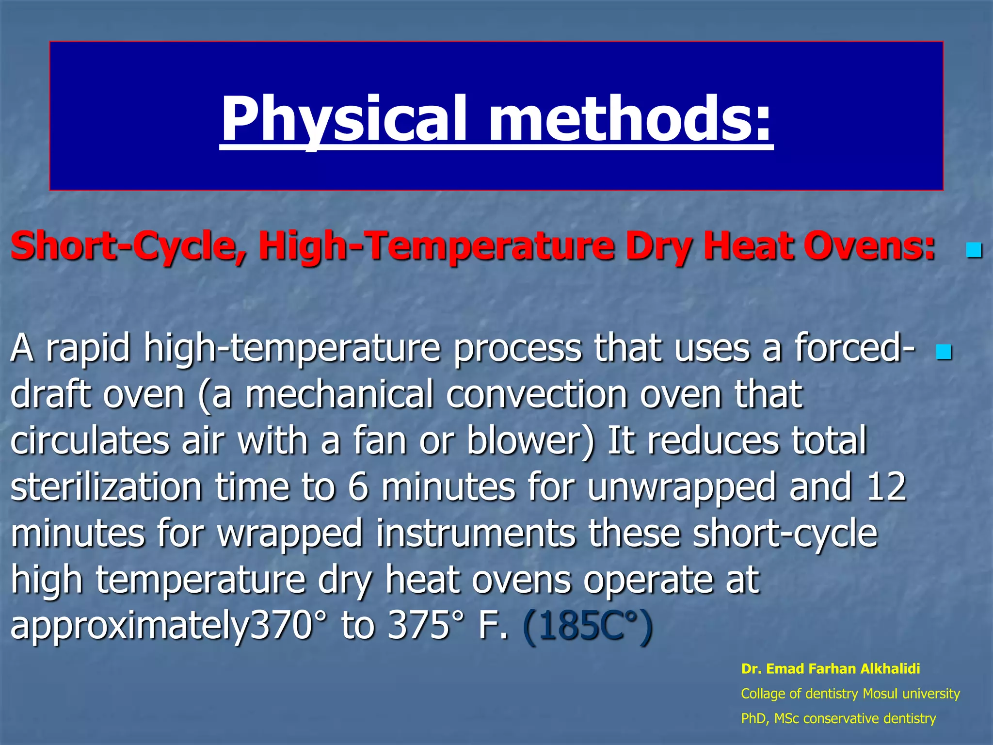 Sterilization in operative dentistry | PDF
