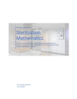 Sterilization mathematics (F0. Fphy, Fbio, Sterility Assurance (SAL ...