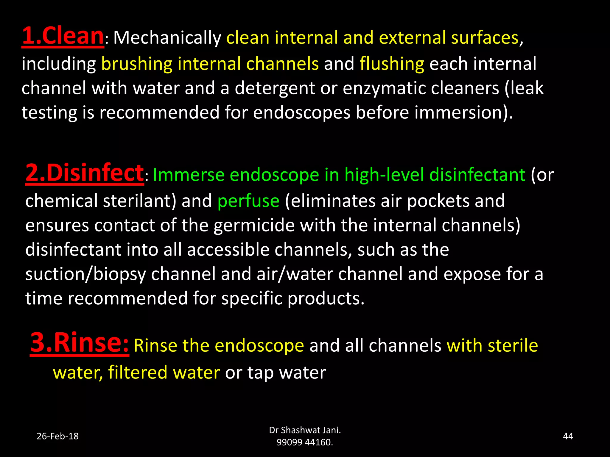 STANDARD TECHNIQUES FOR STERILIZATION OF LAPAROSCOPY INSTRUMENTS BY DR ...