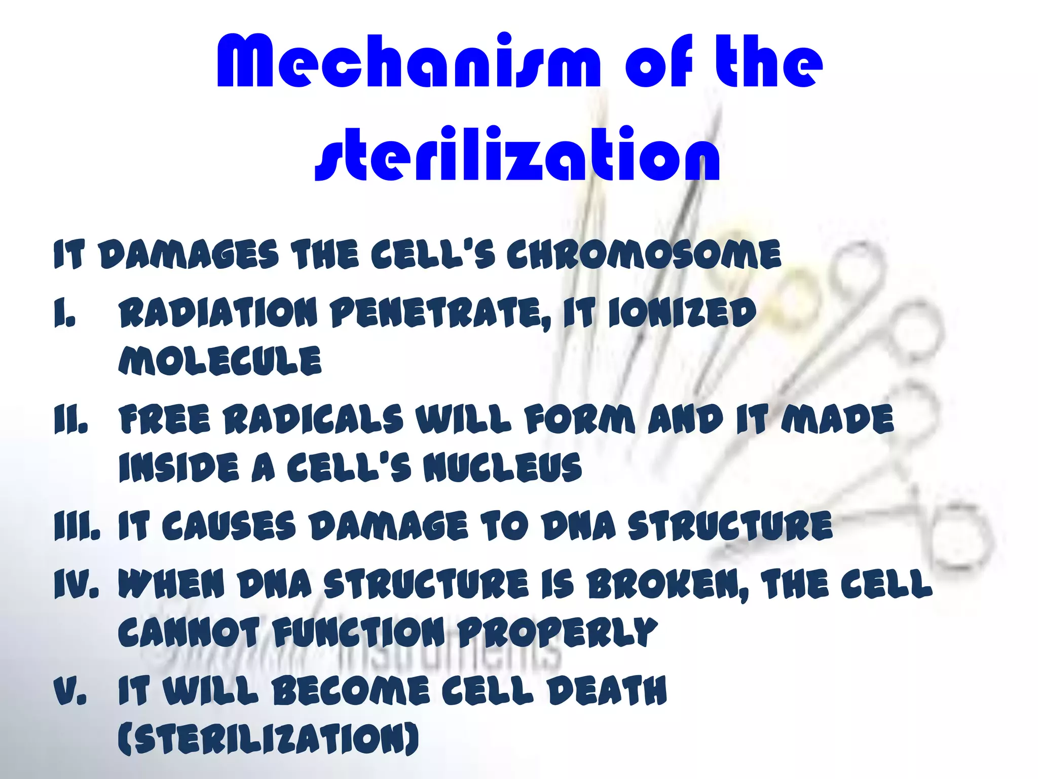 Sterilization of medical instruments (radiation) | PPTX