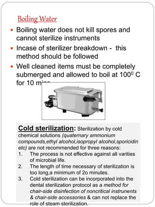 Sterilization of operative & endodontic instruments | PPTX